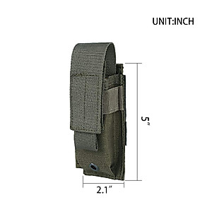 EXCELLENT ELITE SPANKER Molle Single/Double Pistol Mag Pouch Tactical Magazine Pouch Tool Organizer Holder (Single Ranger Green)
