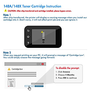 148X 148A Toner Cartridge Black High Yield 2 Pack Compatible Replacement for HP 148X 148A W1480X W1480A for HP Laserjet Pro 4001dw 4001dn 4001n MFP 4101fdw 4101fdn Printer Ink