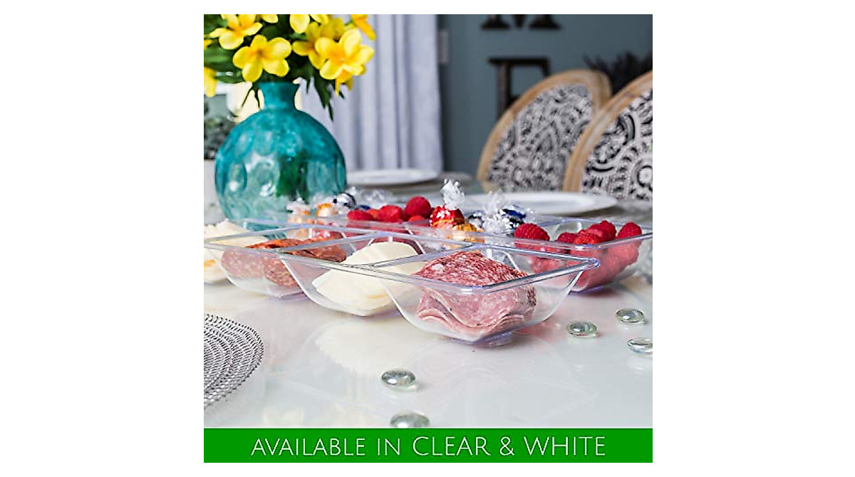 Plasticpro 4 Section Tray for Elegant Events - Pack of 2