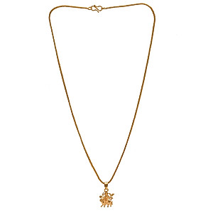 chain Pendant sherawali maa kali durga maa Gold Plated locket Jewelry Set 7614