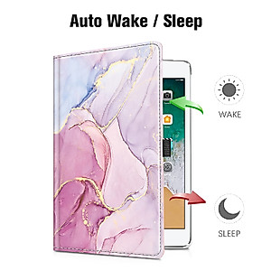 Fintie Rotating Case for iPad 6th / 5th Generation (2018 2017 Model, 9.7 inch), iPad Air 2 (9.7 Inch), iPad Air 1 (9.7 Inch) - 360 Degree Rotating Protective Stand Cover Auto Sleep, Glittering Marble