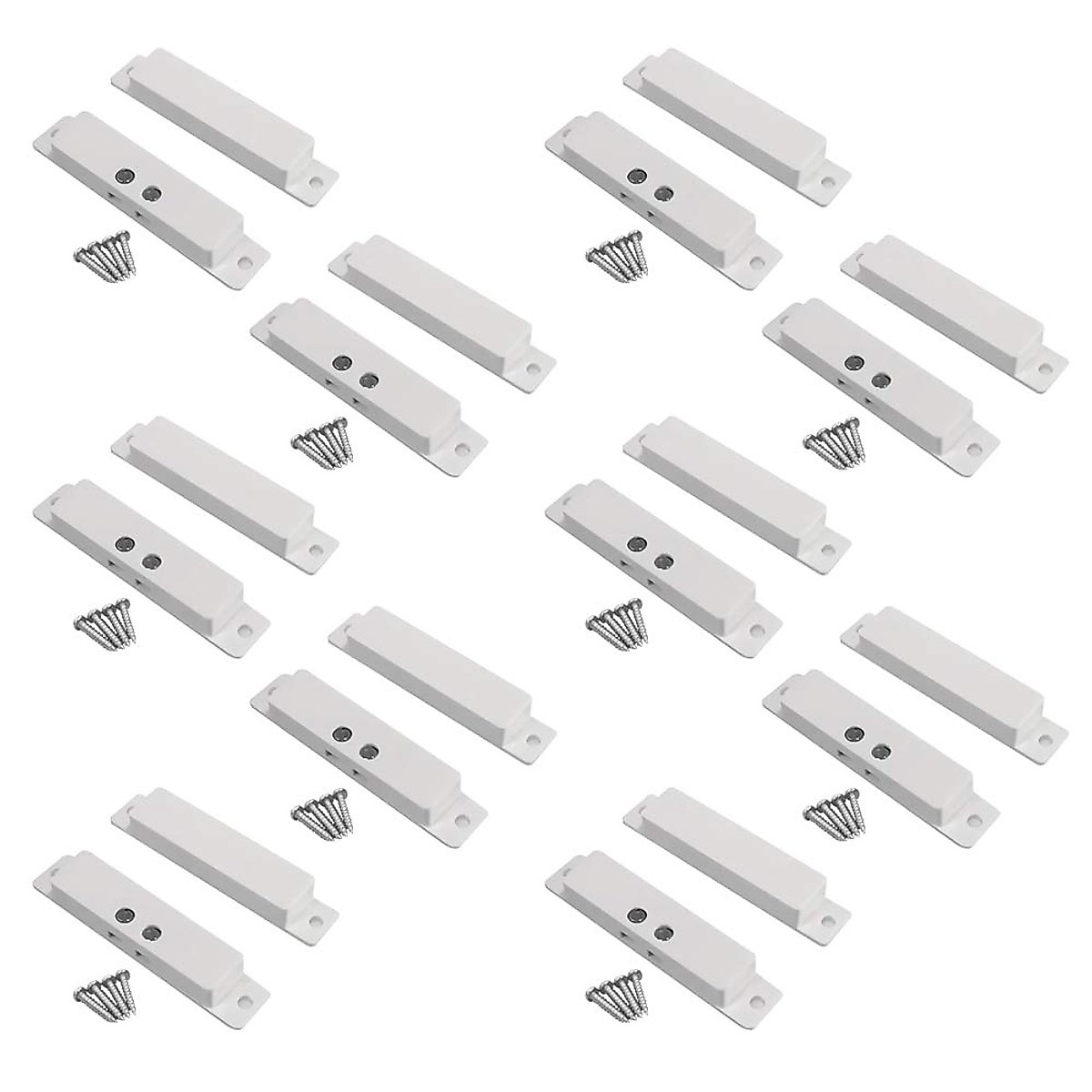 10 Sets Pack of Wired Surface Mounted Alarm Magnetic Contacts Door Window Reed Switch Sensor with Double Side Tape