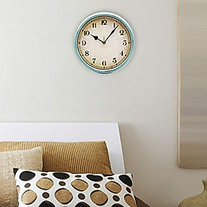 Filly Wink Wall Clock,11 inch Retro Wall Clocks Battery Operated,Silent Non Ticking Classic Quartz Clocks,Decorative Home Living Room Bedroom Office School(Teal)