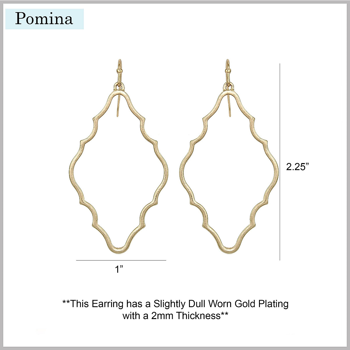 POMINA Lightweight Simple Basic Geometric Gold Dangle Drop Earrings Open Gold Teardrop Earrings for Women (A) Worn Gold)