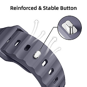 Sport Bands Compatible with Apple Watch Ultra 2 Band 49mm 46mm 45mm 44mm 42mm for Men, Soft Silicone Wristbands Waterproof Replacement Strap for iWatch Series 10 9 8 7 6 5 4 3 SE, 2 Pack