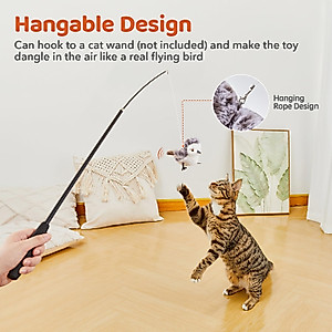 Potaroma Cat Toys Flapping Bird (No Flying), Lifelike Sandpiper Chirp Tweet, Rechargeable Touch Activated Kitten Toy Interactive Cat Exercise Toys for All Breeds Cat Kicker Catnip Toys 4.0"