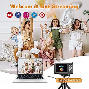 ordine Digital Camera, 4K Kids Camera with 32GB SD Card Autofocus, 50MP Compact Video Camera 16X Digital Zoom Vlogging Camera for Kids Students Teens (Black), (DC504K)