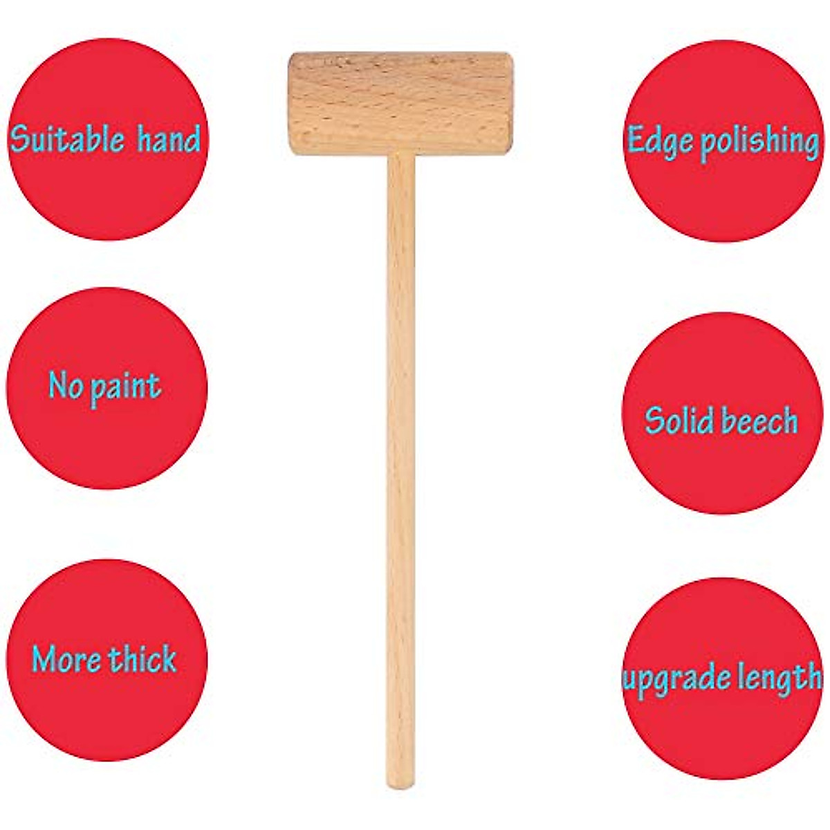 8.26" Wooden Crab Mallets Crab Hammers Lobster Seafood Crackers (32 Pcs)