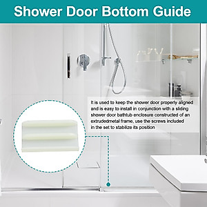 VYH M6219 Sliding Shower Door Bottom Guide for Sliding Shower Door (Top Hung) Shower Door Guide, 1/2 in Channels for Glass Shower Door Plastic Guide（2 Pack