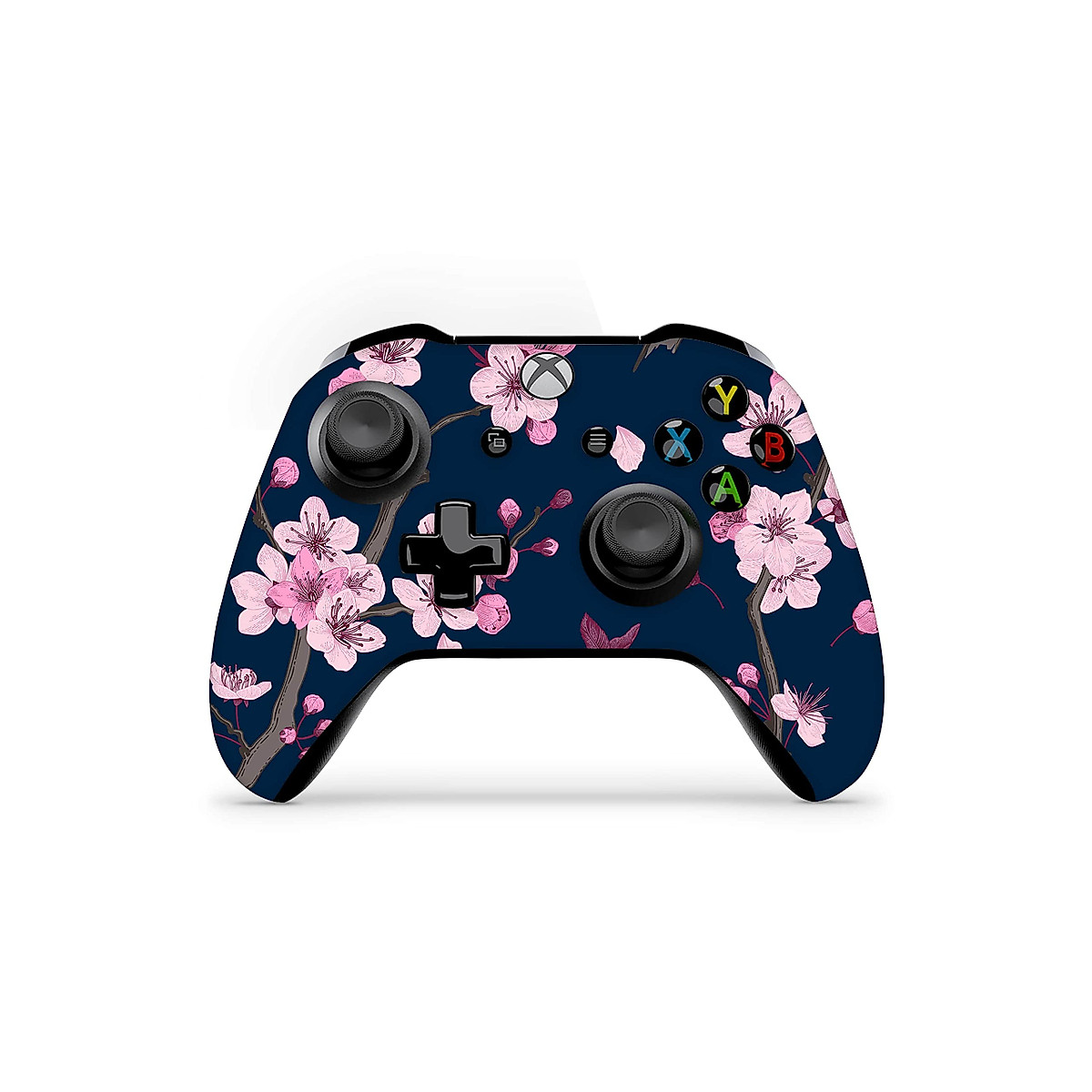 ZOOMHITSKINS Controller Skin Compatible with X1 S and X1 X, Vinyl Sticker Technology, Sakura Japan Cherry Blossom Dark Blue Navy Pink Flowers, Durable, 1 Skin, Made in The USA
