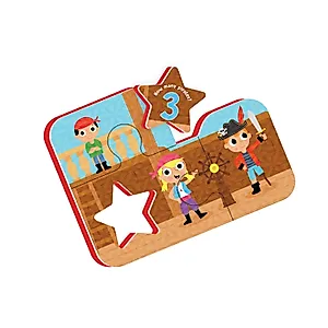Peaceable Kingdom Playful Pirates Bath Puzzles - Bath Toys for Toddlers – Foam Bath Puzzles for Kids - Fine Motor Skills (17 Pieces, 5 Puzzles)