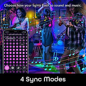Geeni Prisma Symphony Smart LED Strip Lights, RGBIC Neon Color Changing WiFi Lights with App Remote Control and Music Sync, Compatible with Alexa and Google Home, 16.4 ft