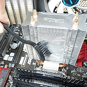 Small Portable Nylon Anti Static Brushes Electronics Computer Keyboard Laptop Cleaning Brush Kit (Black, Set of 8)