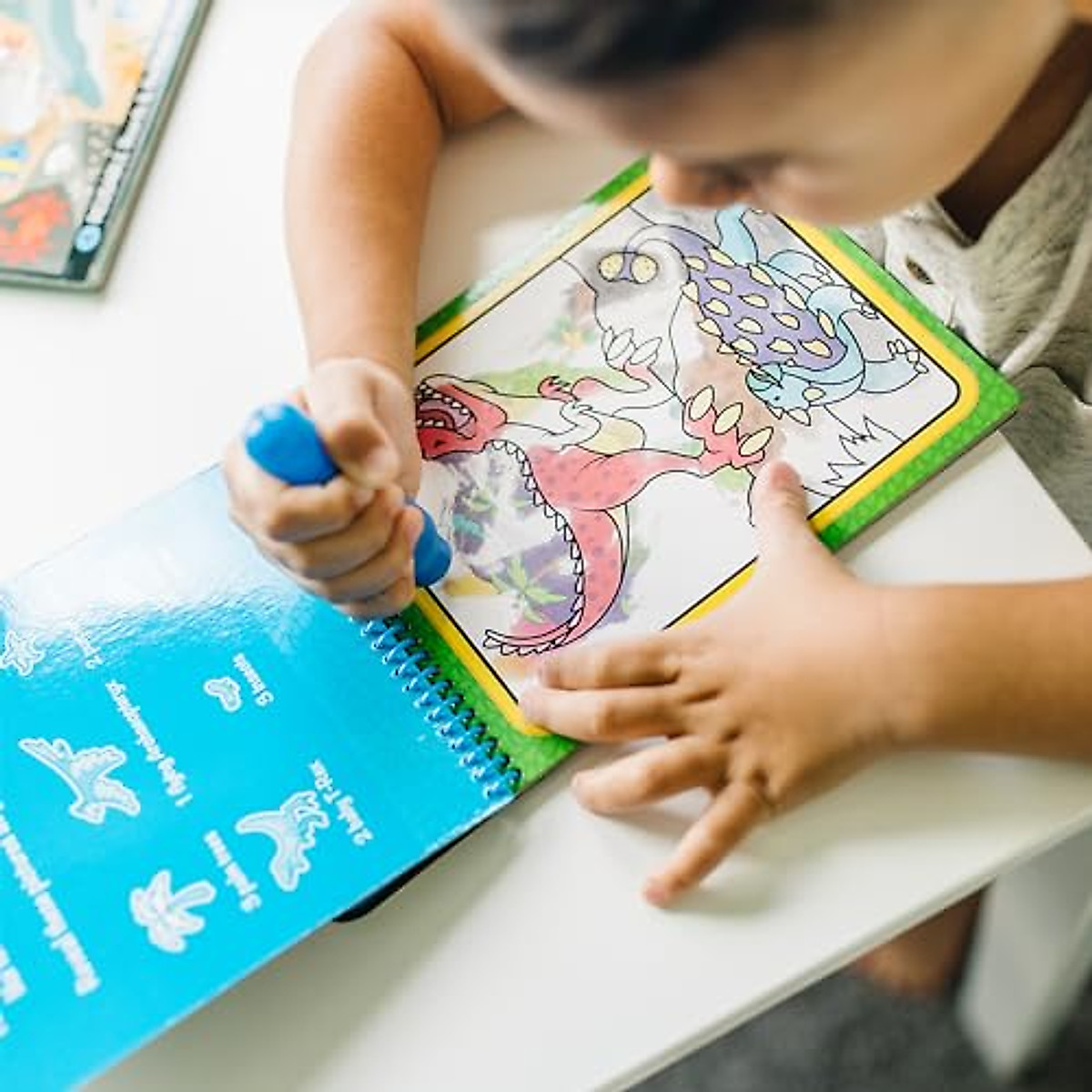 Melissa & Doug On the Go Water Wow! Reusable Color with Water Travel Toy Activity Pad with Chunky Water Pen 3-Pack (Dinosaurs, Adventure, Space) - FSC Certified