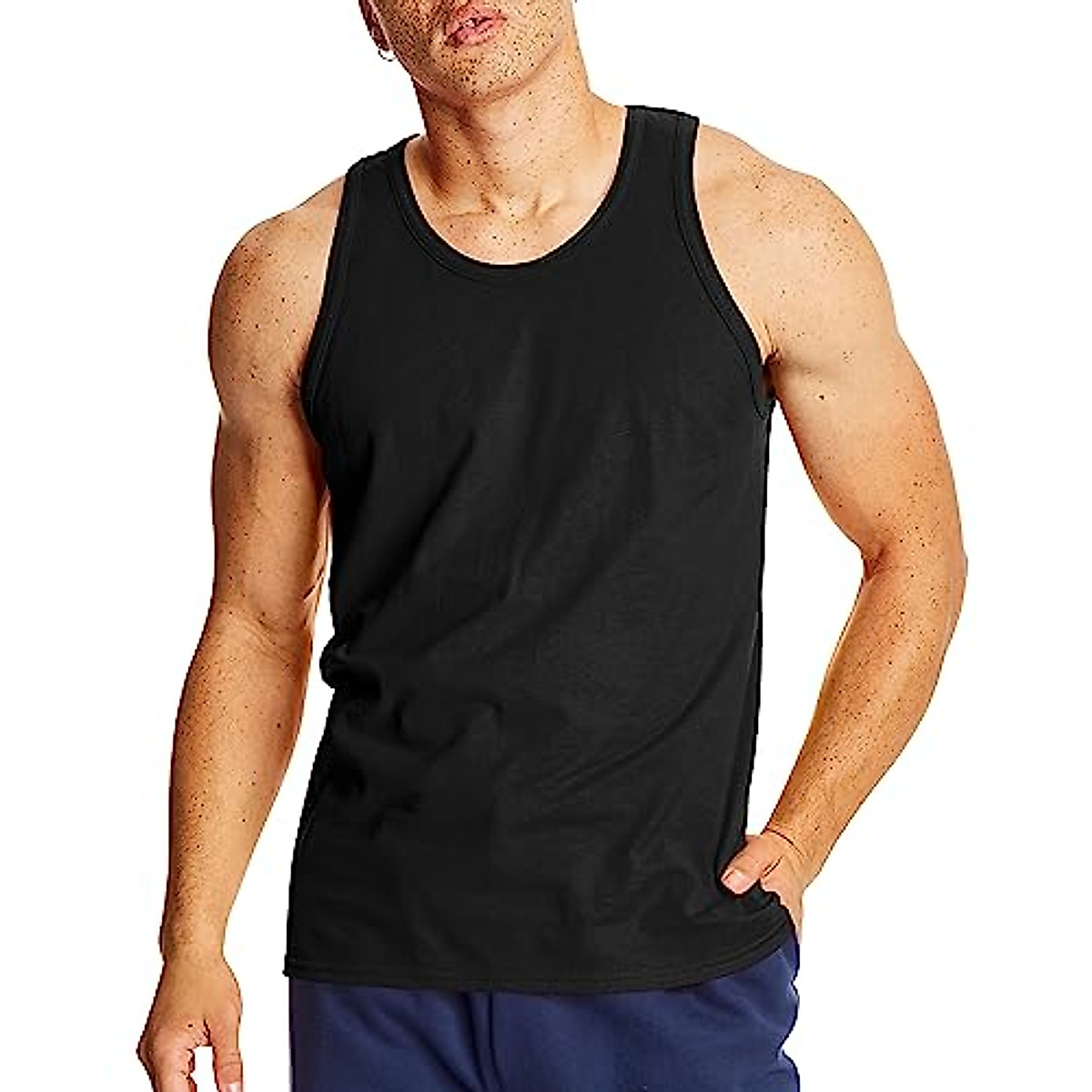 Hanes Men's X-Temp Tank Top 2 Pack, Black, Large