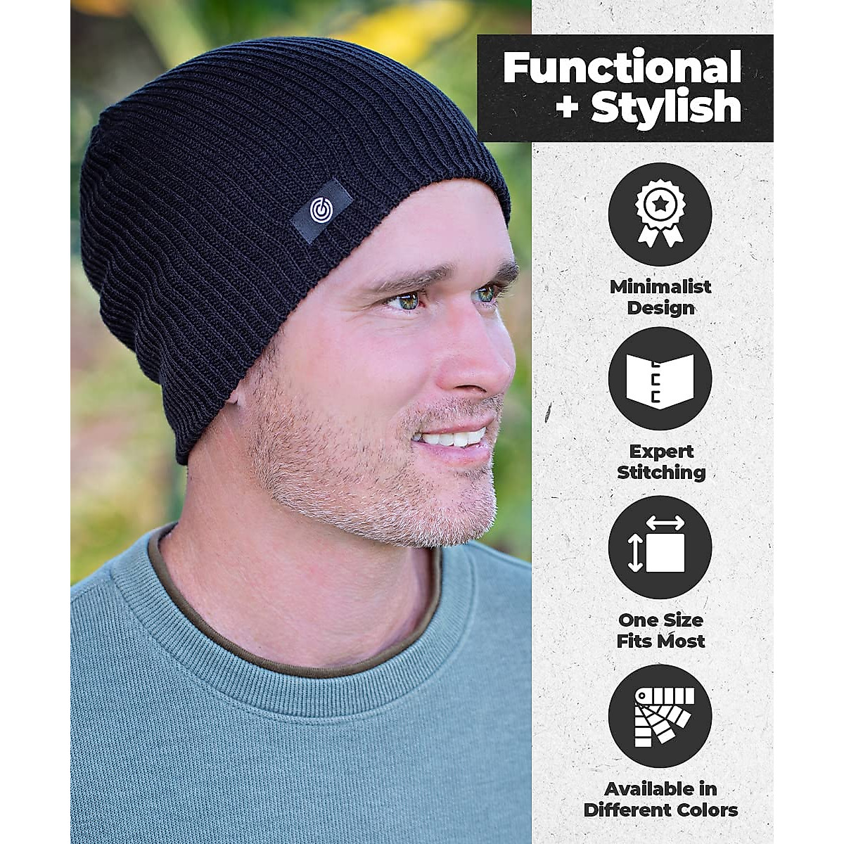 Ultra Soft Beanie for Men & Women - Warm, Comfortable & Stylish - Cozy Ribbed Knit Black