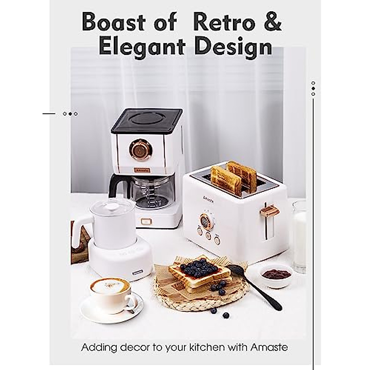 Milk Frother, Milk Frother and Steamer, Detachable Electric Milk Frother with Touch Control, 13.5oz/400ml, Automatic Milk Frother for Coffee, Latte, Cappuccinos, 3 in 1 Hot/Cold Foam Maker, White