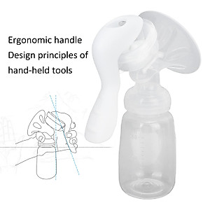 Breast Pump, Adjustable Suction Silicone Hand Pump Breastfeeding, Portable Manual Breast Pump for Nursing Mothers, White, Mothers Day Gifts