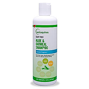 Vetoquinol Aloe & Oatmeal Shampoo — Gentle, Moisturizing Formula with Coconut Scent for Dogs & Cats, 16oz