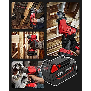 6.0Ah Replacement Battery Compatible with Milwaukee 18 Volt Battery 18V XC M-18 48-11-1820 48-11-1850 48-11-1815 48-11-1852 48-11-1822 48-11-1828 48-11-10 48-11-1811 48-11-1840 Cordless Power Tools