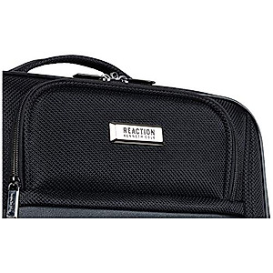 Kenneth Cole REACTION Rugged Roamer Lightweight Softside Expandable 8-Wheel Spinner Luggage, Black, 2-Piece (20” Carry-On/28” Check Size)
