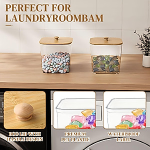 3 Pack Laundry Room Organization Storage Containers, Laundry Pod Containers and Dryer Sheet Holder, Laundry Pods Container with Lids and Labels for Laundry Detergent Laundry Pods Dry Sheet Organizing