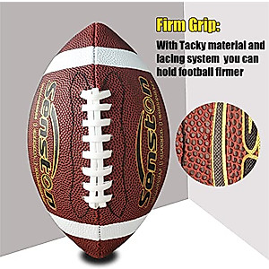 Senston Football Official Size 9/ Premium Composite Leather High School Size Football with Pump