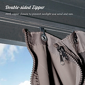 Patio Tree 10' x 12' Aluminum Outdoor Gazebo, Patio Permanent Hardtop Gazebo with Netting and Privacy Curtains