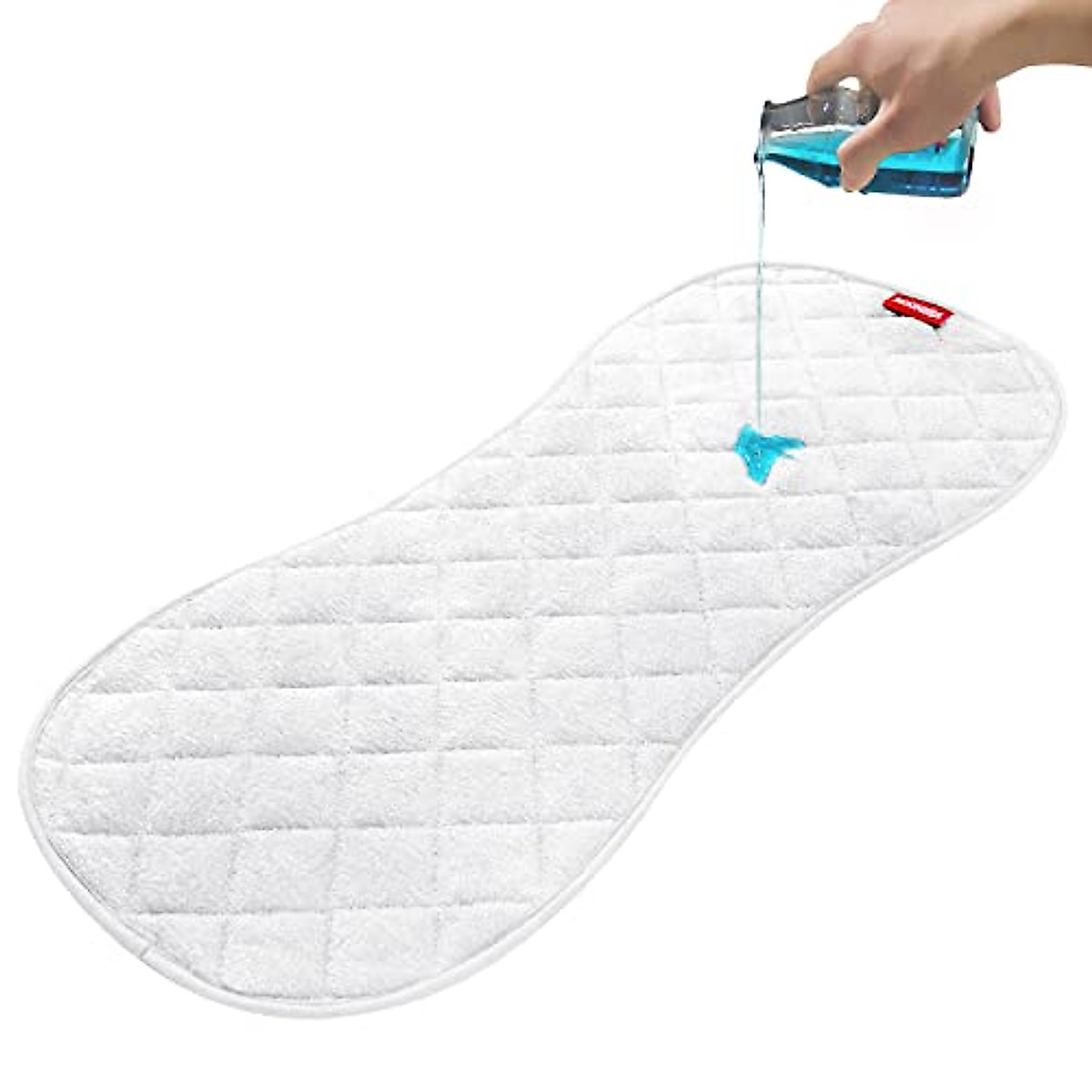 Bamboo Quilted Thicker Changing Pad Liner Waterproof, Fit for Peanut Shaped Changing Pads 3 Pack, Non-Slip Back Design Reusable Pads Machine Washable, White