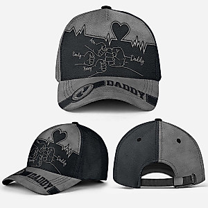Personalized Fathers Day Hat, Fist Bump Hat, Customized Daddy Hat, Custom Dada Hats, Grandpa Baseball Cap 4