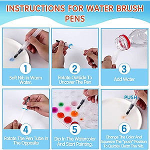 48-Color Watercolor Paint Set With Brush, Refillable Water Brush Pen, Palette, and Water-Washable Paints for Kids, Adults and Artists