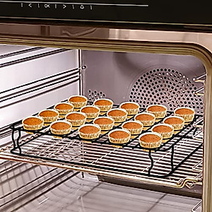 Hiceeden 20 Holes Ice Cream Cone Stand, Non-Stick Cupcake Cone Baking Rack, Metal Ice Cream Holder Cupcakes Pastry Tray for Baking, Cooling, Displaying, Serving Treats