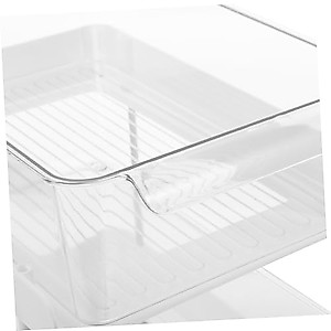 Garneck Sliding Rack Double-layer Storage Rack 2 Tier Bathroom Organizer Storage Stand Toiletries Organizer for Bathroom Shelves for Cabinets Desktop Storage Drawers Transparent The Pet