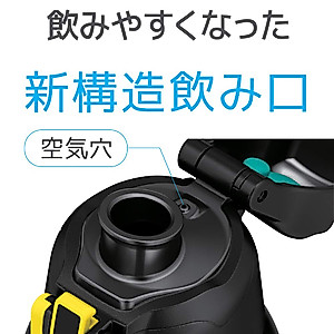 Thermos FHT-1500F BK-C Water Bottle, Vacuum Insulated Sports Bottle, Black Camouflage, 4.9 gal (1.5 L)