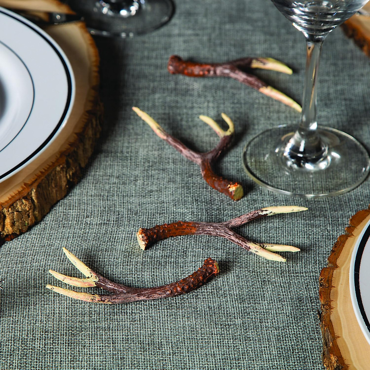 Fun Express 4” Deer Antler Resin Table Tosser Decorations - 12 Pieces, Great for Holiday, Winter or Rustic Themed Decor