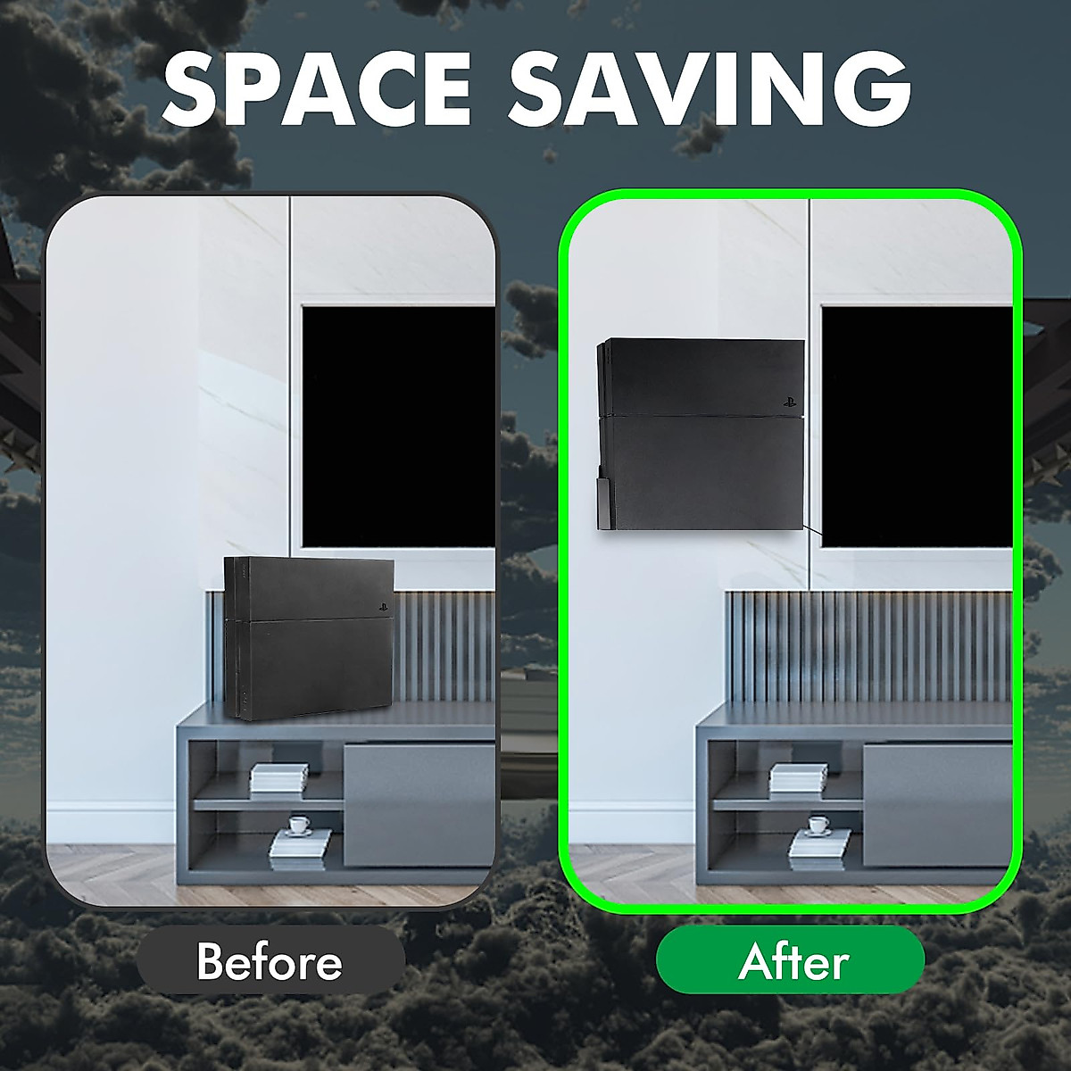 DUDUXI PS4 Original (Old Model) Wall Mount, Stealth Mount Bracket for Optimized Space, Cooling and Organization