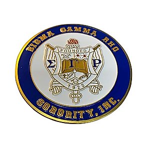 Greekgear Sigma Gamma Rho Multicolored Car Badges - Officially Licensed - Universal Fit - Metallic Vinyl Finish
