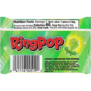 Ring Pop Colorfest Individually Wrapped Green Watermelon 30 Count Bulk Lollipop Pack -Green Lollipop Suckers - Fun Candy Bulk For Party Favors, Color Parties, Pool Parties, & 4th of July - Summer Treats for Kids
