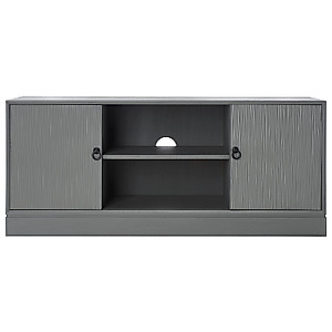 SAFAVIEH Home Collection Aliyah Distressed Grey 2-Door 1-Shelf Entertainment Media Stand up to 55" Flatscreen TV
