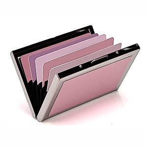 EASTNIGHTS RFID Credit Card Holder Metal Credit Card Case Wallet Business Card Holder for Women Men pink