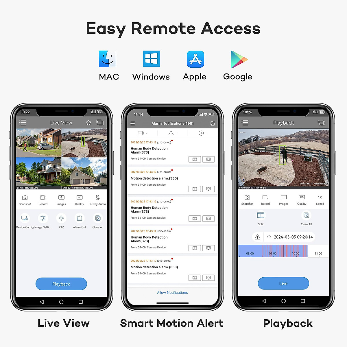 ONWOTE Wired 4K NVR PoE Security Camera System, AI Human Vehicle Detection, 6* 8MP 125° Wide View Angle Outdoor IP Cameras, 8 Channel NVR 2TB Record Video Audio, CCTV Surveillance for Home Businesses