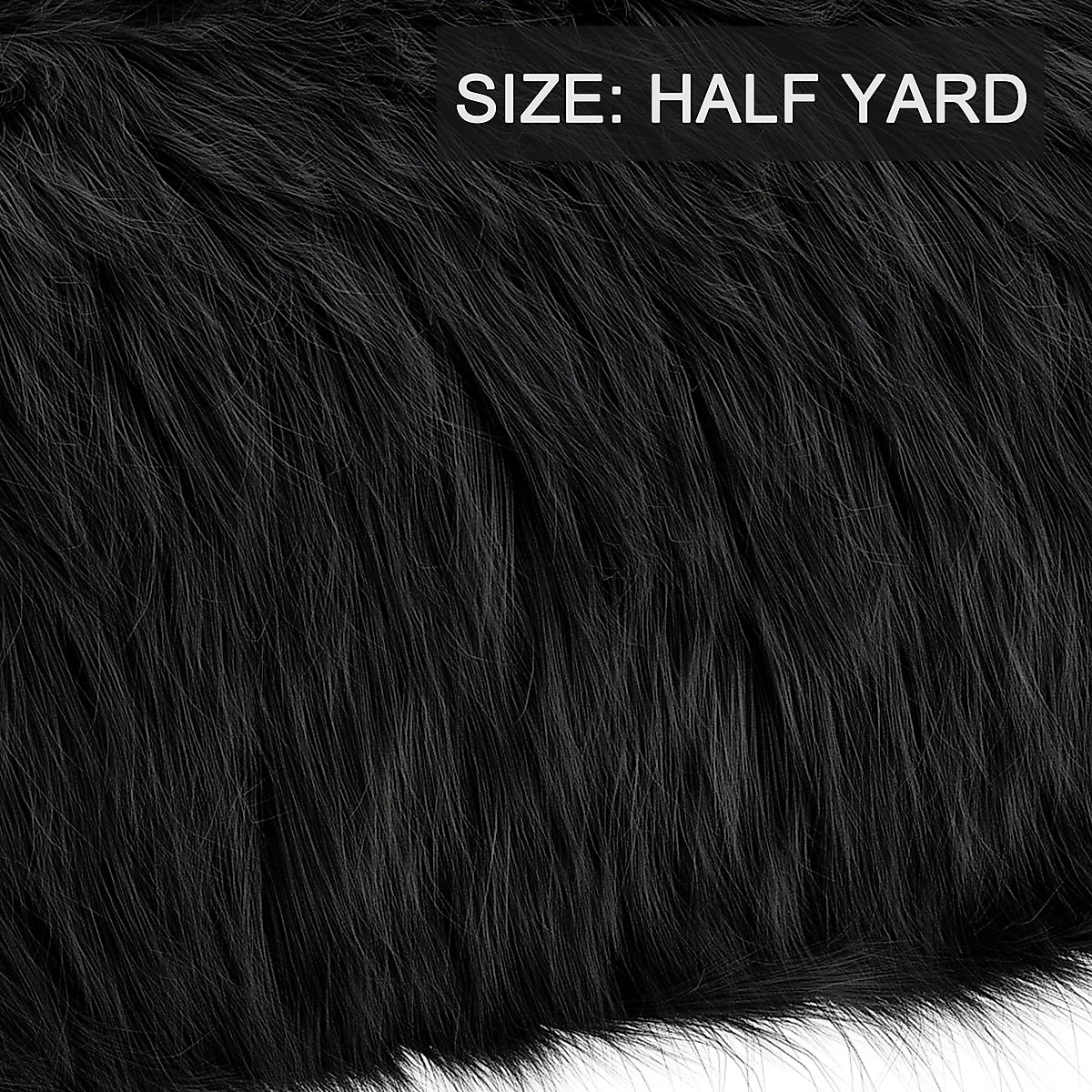 Faux Fur Fabric Craft Fur for Crafts,Gnomes,Costume,Fursuit,Decoration,60×18 Inch(Half Yard, Black)