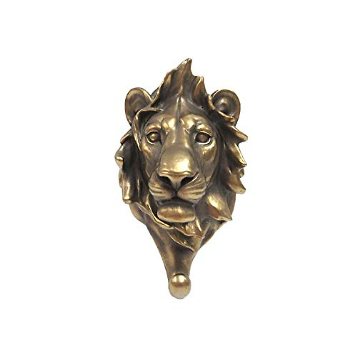 Pacific Giftware Wild Animal Head Single Wall Hook Hanger Animal Shape Rustic Faux Bronze Decorative Wall Sculpture (Lion)