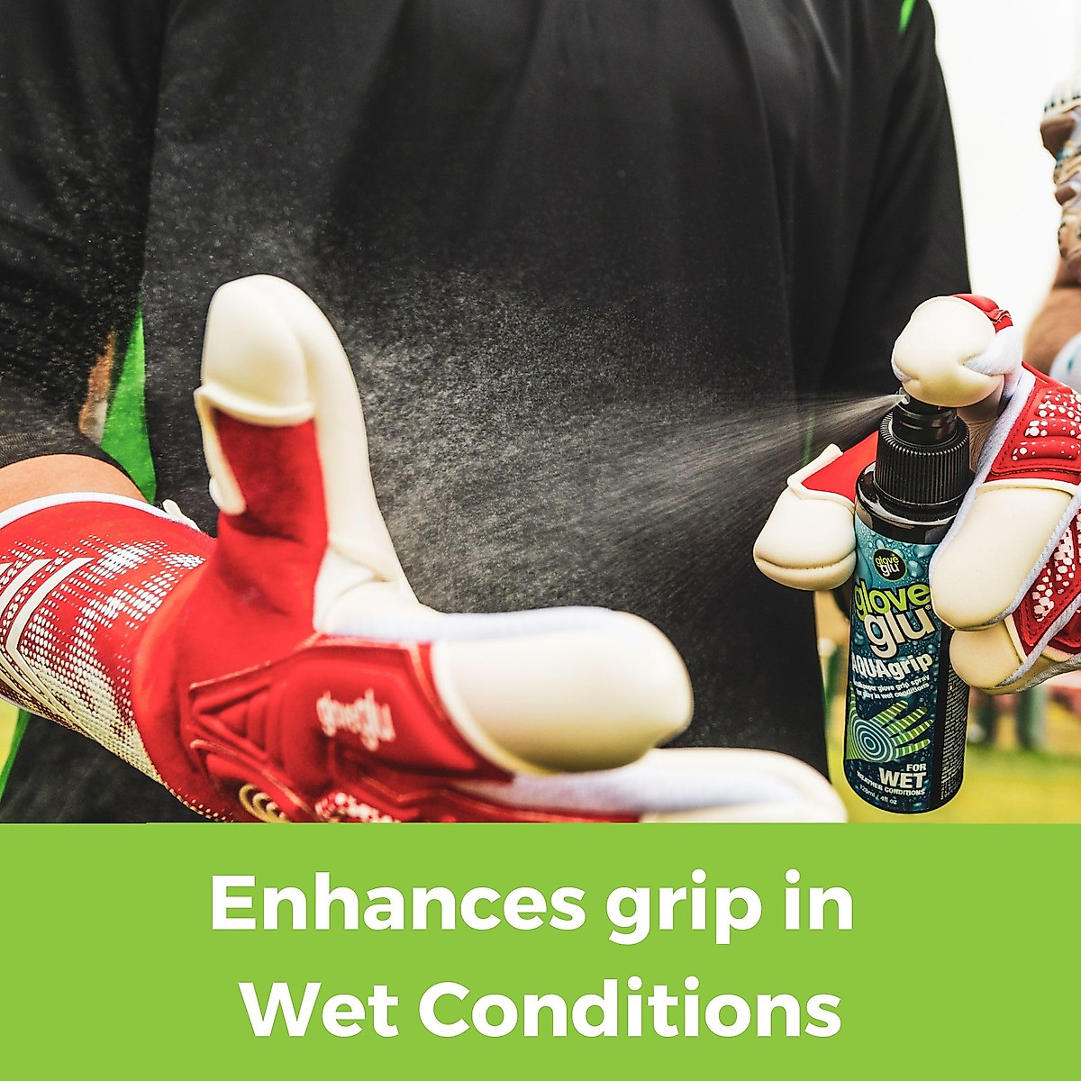 gloveglu 120ml AQUAgrip Goalkeeper Glove Spray - Perfect for Goalkeeping Gloves in Wet Conditions