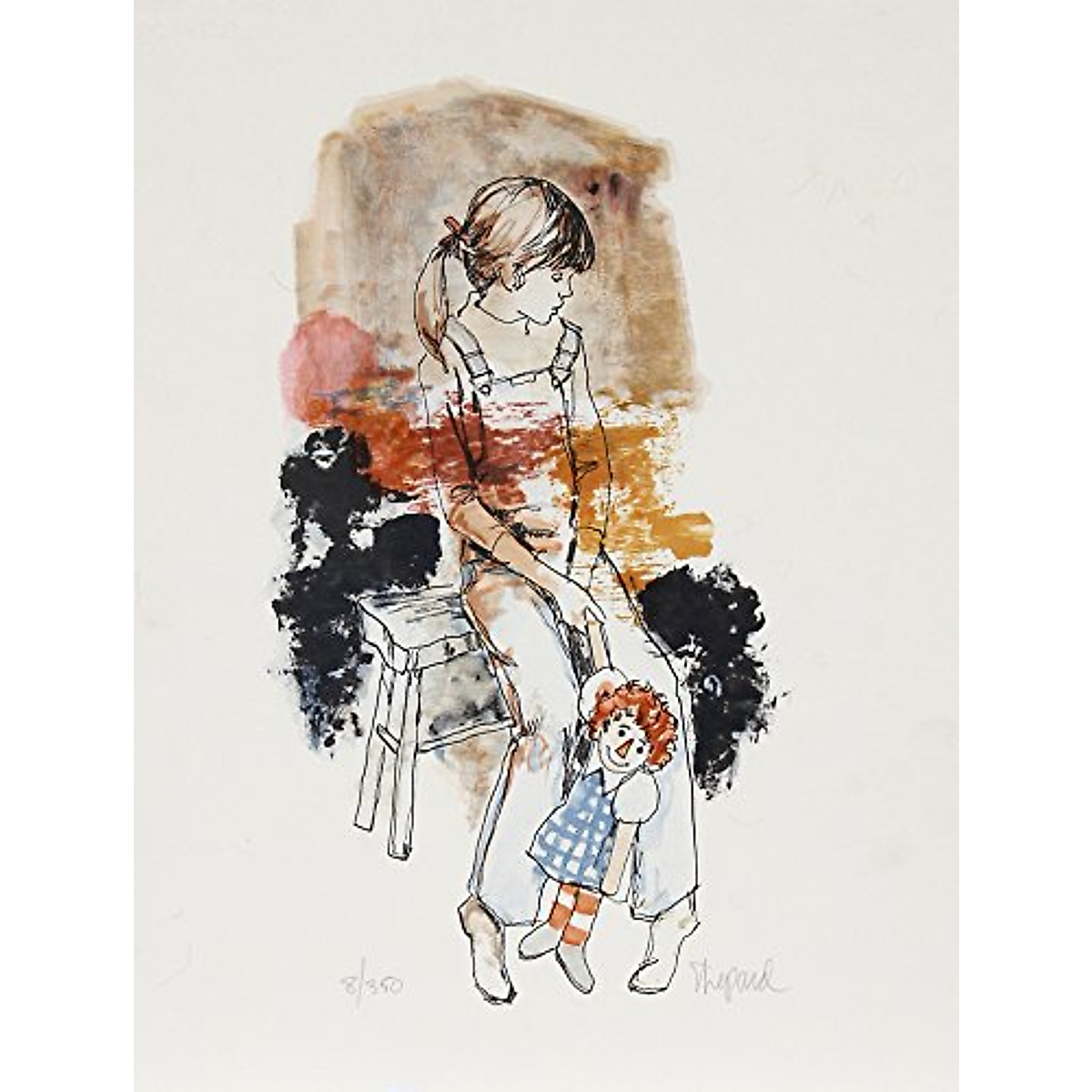 Girl with Raggedy Ann Doll