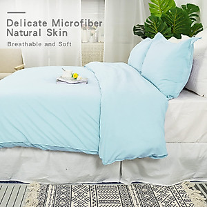 Helthep Duvet Cover King Size, Soft King Duvet Cover Set, 3 Pieces Double Brushed King Size Duvet Covers with Zipper Closure, 1 Duvet Cover 90x104 inches and 2 Pillow Shams（Blue）…