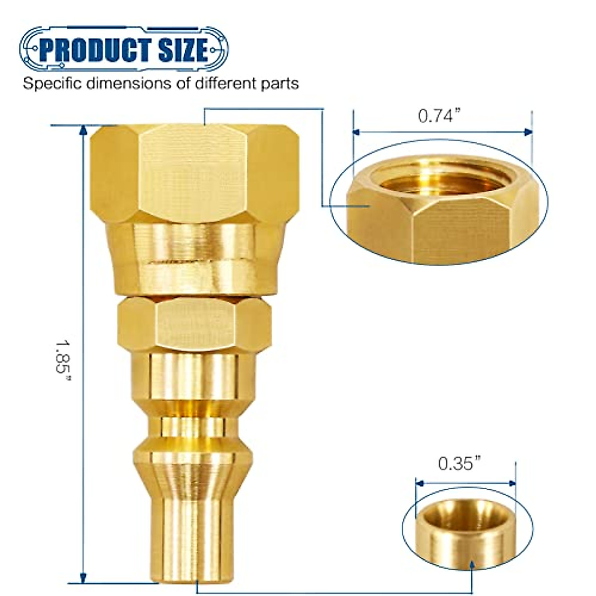 Xastro 1/4'' RV Propane Quick Connect Adapter Fittings LP Quick Connect ...