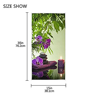 AUUXVA Japanese Zen Flower Hand Towels Floral Orchid Bathroom Towel Soft Absorbent Face Towel for Gym Hotel Spa Small Bath Towel Kitchen Dish Guest Towel Home Decorations Housewarming Gifts 30"x15"