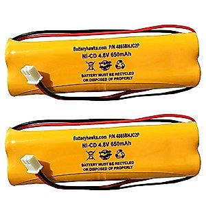 (2 Pack) D-AA650Bx4 Unitech Dual-LiteAll Fit E1021R Exit Sign Emergency Light NiCad Battery Pack Replacement LITHONIA 0120859 Ni-CD AA 650mAh 4.8V EJW-NI-CAD 800mah BYD D-AA650B-4