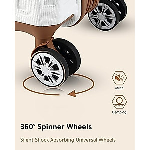 LUGGEX Carry On Luggage 22x14x9 Airline Approved - PC Expandable Hardside Luggage with Spinner Wheels - 4 Metal Corner Hassle-Free Travel